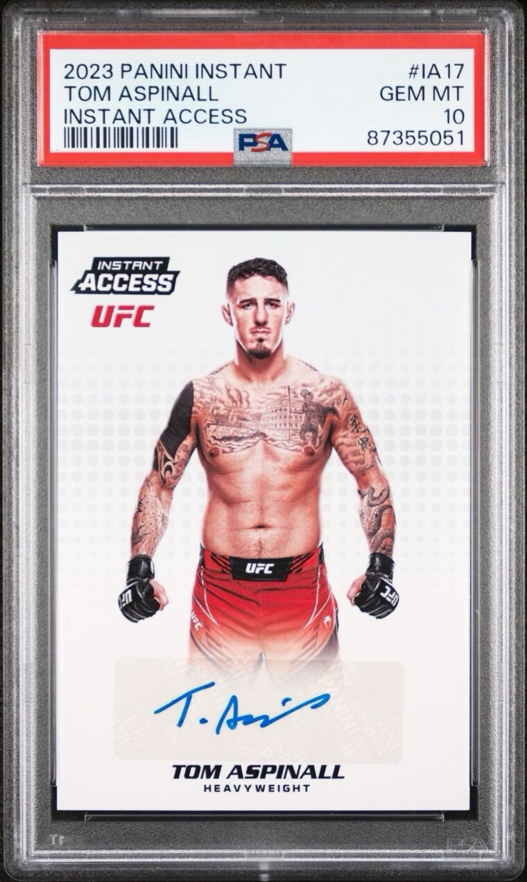 2023 Panini UFC Instant Access Tom Aspinall Auto 01/25 PSA 10 GEM MINT ...