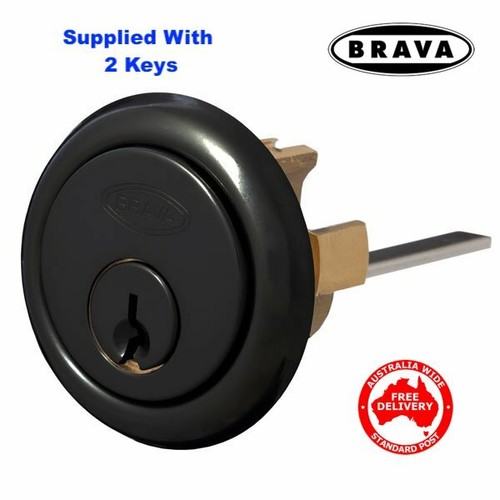 BRAVA Matt Black Door Lock 201 Style Rim Cylinder-Suits Lockwood, Yale ...