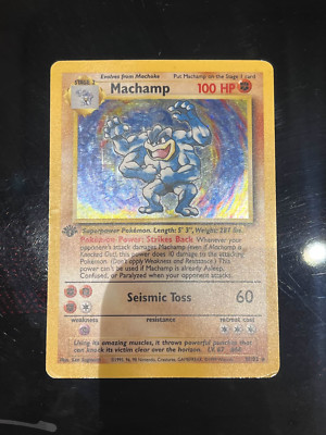 Pokémon TCG Machamp Base Set 8/102 Holo 1st Edition Holo Rare | eBay