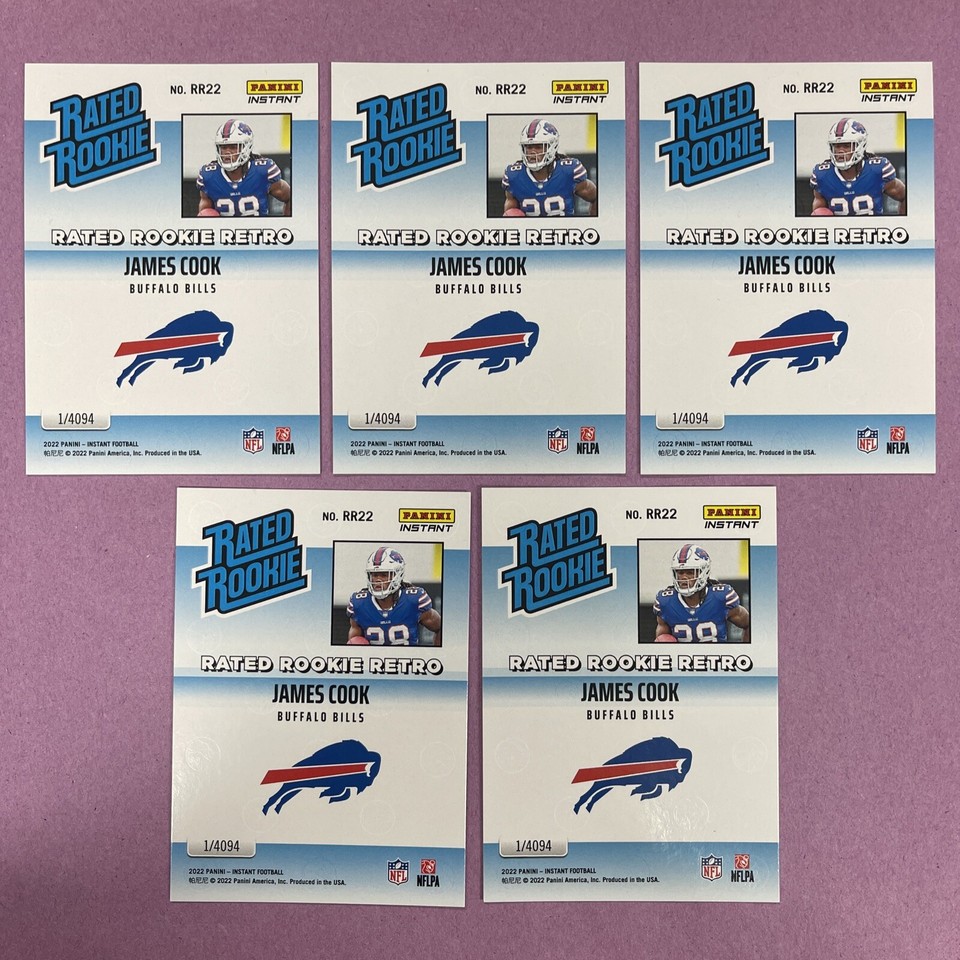 (5) 2022 Panini Instant Donruss James Cook #RR22 RC Rookie-RETRO 1/4094 ...