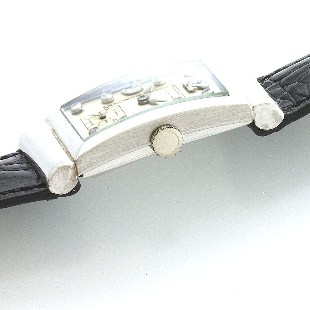 Platinum Hamilton Covered Lugs Rectangular Diamond Dial Wrist Watch | eBay