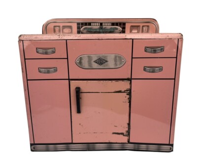 Pink 50s Wolverine MidCentury Vintage Tin Toy Kitchen Sink Appliance ...