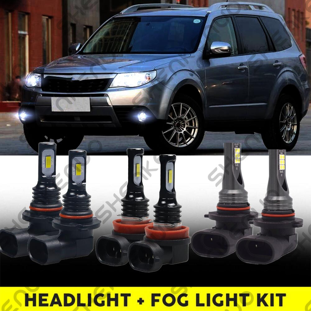For Subaru Forester 2009-2013 - 9005 H11 9006 LED Headlight Hi-Lo+ ...