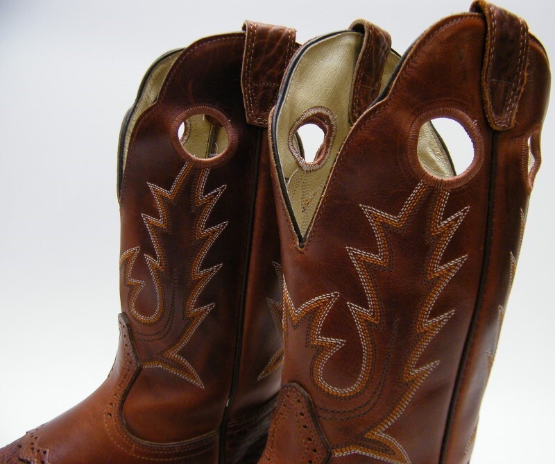 MENS BOULET BRN SADDLE BUCKAROO SHOULDER LEATHER COWBOY WESTERN WORK ...