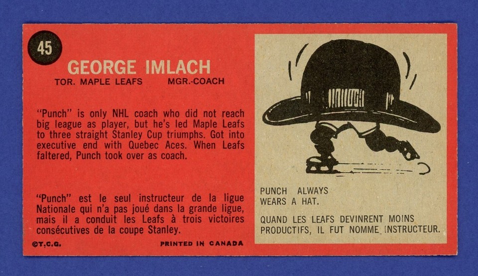 1964 TOPPS George Punch Imlach #45 NM | eBay