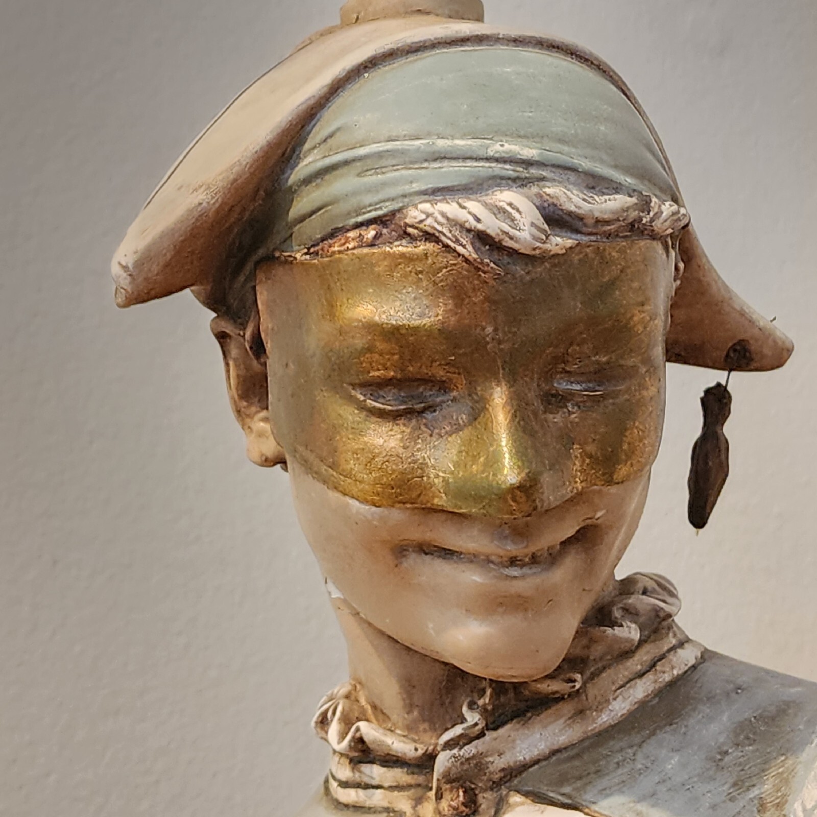 Vintage Turquoise Gold Marbro Harlequin Jester Lamp Mid Century St ...