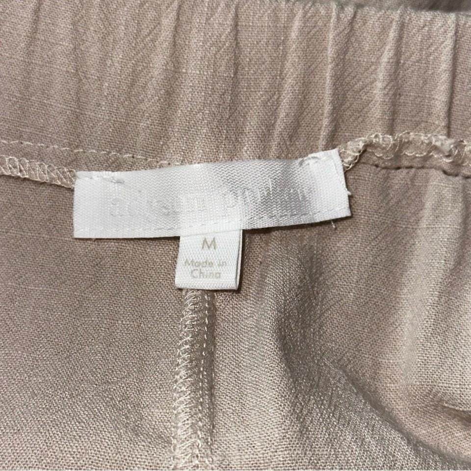 Adyson Parker Women’s M Tan Beige Tie Front Paper Bag Large Pocket ...