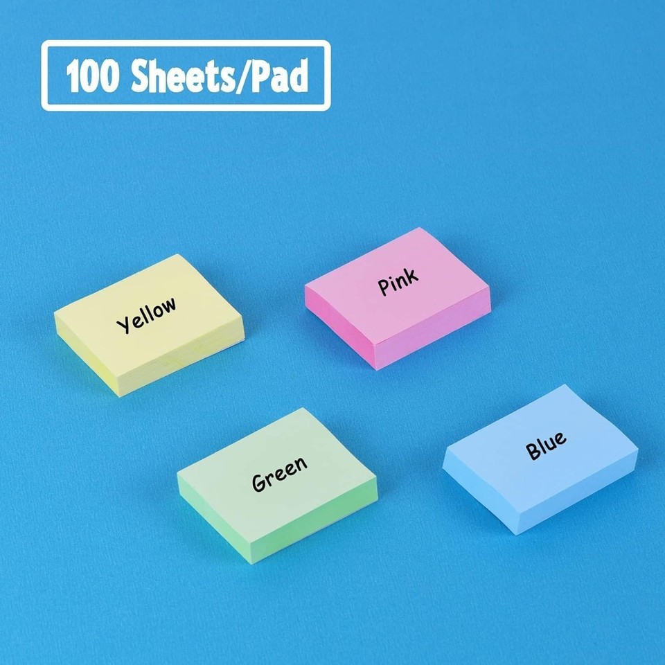 50 Pack Sticky Notes 1.5x2 in, 5000 Sheets Small Self-Stick Note, 4 ...