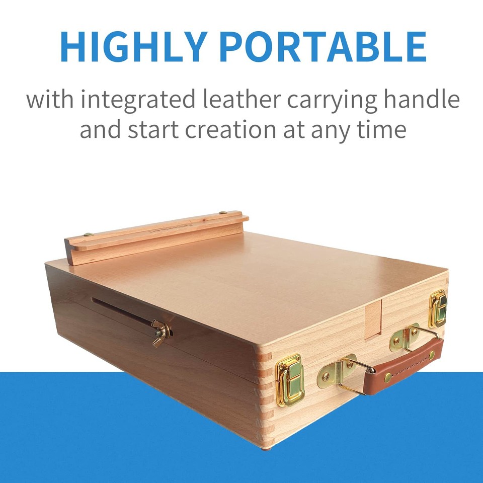 Wooden Tabletop Easel Solid Wood Sketchbox Desktop Easel for Painting ...