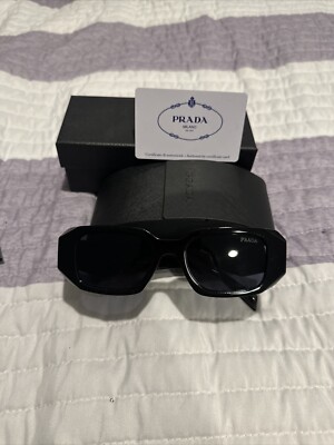 Prada PR17WS 1AB5S049 Women's Sunglasses 49 mm Black / Dark Grey Lens ...