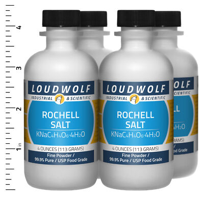 Rochelle Salt 1 lb Total (4 Bottles) USP Food Grade Fine Powder USA ...