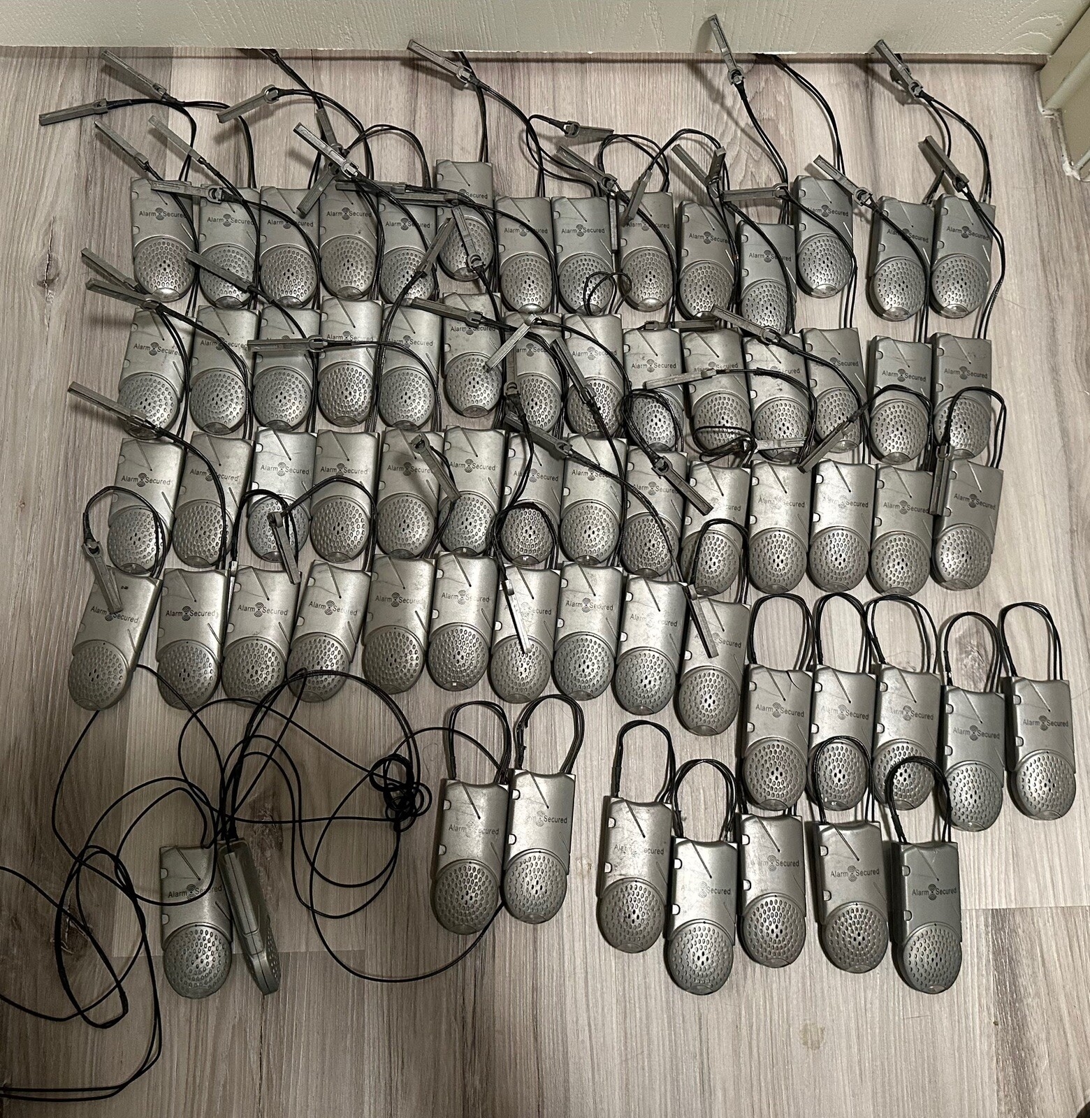 (66) Alarm Secured Anti-Theft Merchandise Cable Alarm Standard Lock ...