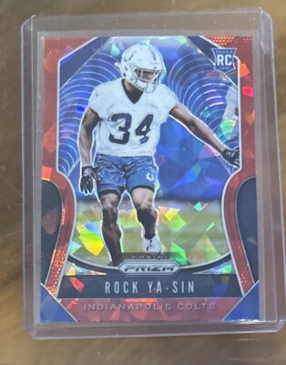 Rock Ya-Sin 2019 Panini Prizm #388 Rookie Red Cracked Ice Prizm Ravens ...