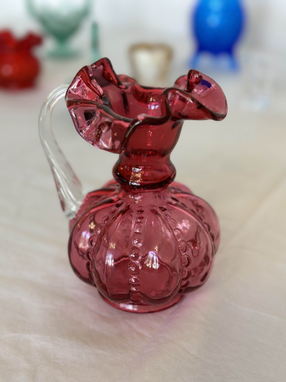 Pink Fenton Glass Collectible Display Piece 9x6x6 | eBay