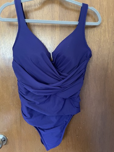 Miraclesuit Size 16 One Piece Swimsuit Plum Underwire Cross Material ...