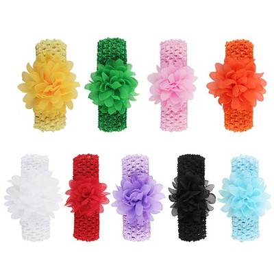9Pcs Flower Pattern Hair Hoops Fabric Children Creative Headband Solid ...