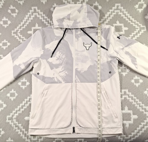 Under Armour Project Rock Legacy Windbreaker White Mens UK M Long ...