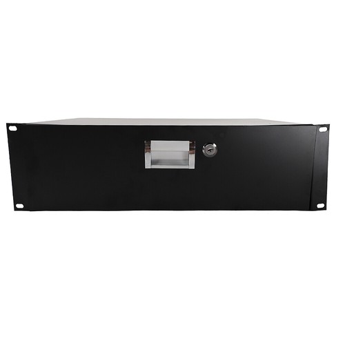 19" 3U Steel Plate DJ Drawer Equipment Cabinet with Keys Black - Hot ...