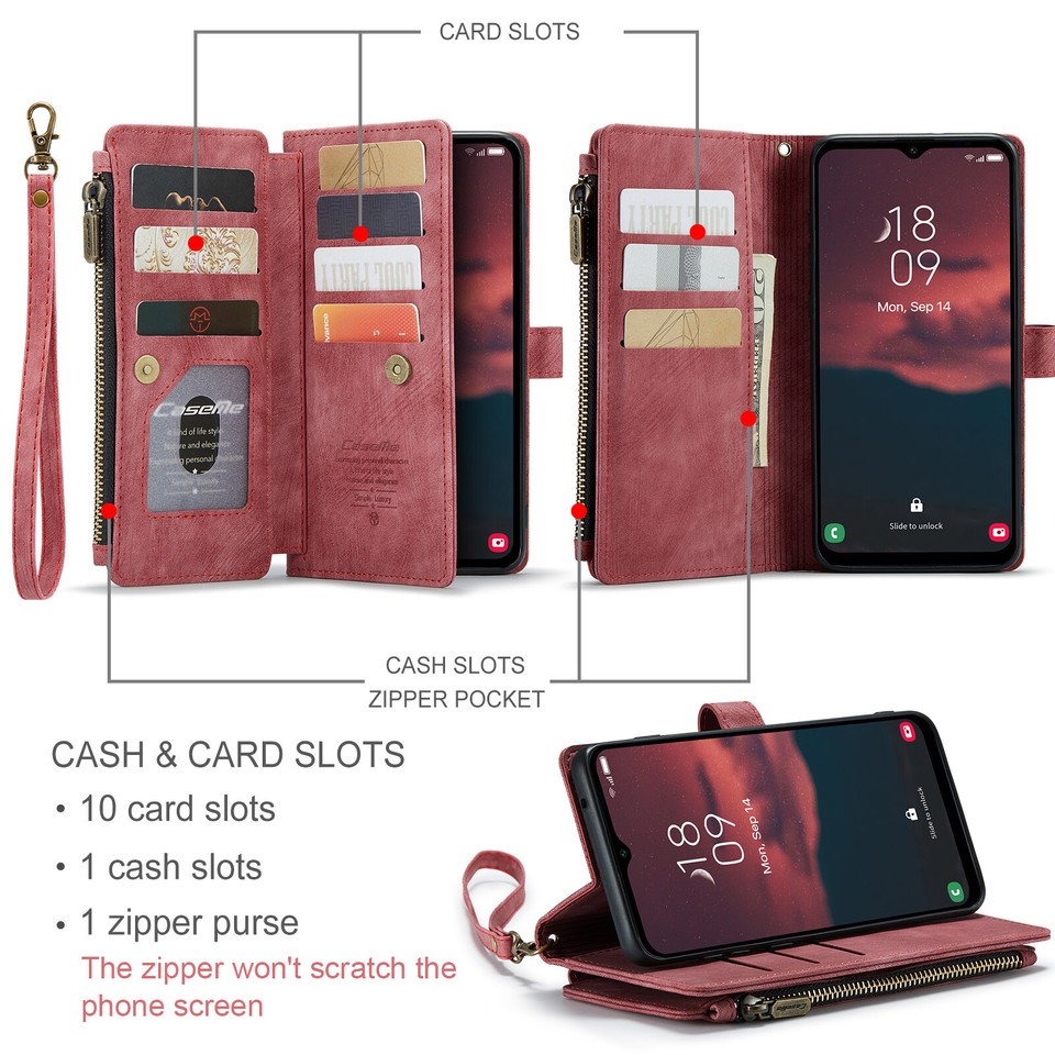 CaseMe for Samsung Galaxy A15 5G 4G Wallet Cases Leather Card slots ...