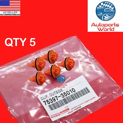 GENUINE TOYOTA 4RUNNER FJ OUTSIDE TRIM ORANGE MOLDING CLIP SET 5X 75397 ...
