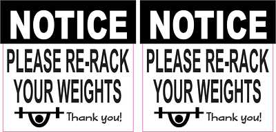 2.5in x 2.5in Please Re-Rack Weights Vinyl Stickers Gym Workout Decal ...