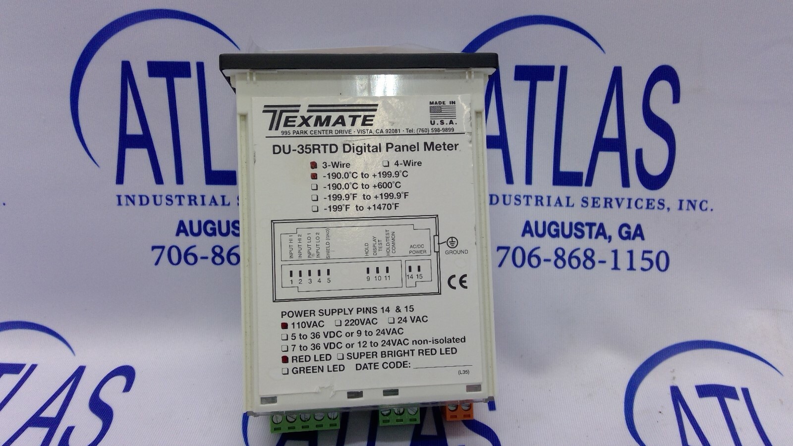 Texmate DU-35RTD Digital Panel Meter 110v Red LED (A39) | eBay