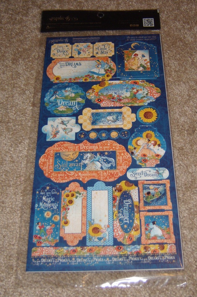 Graphic 45 Light Cardstock Weight Sticker Sheets(2) ~ Dreamland | eBay