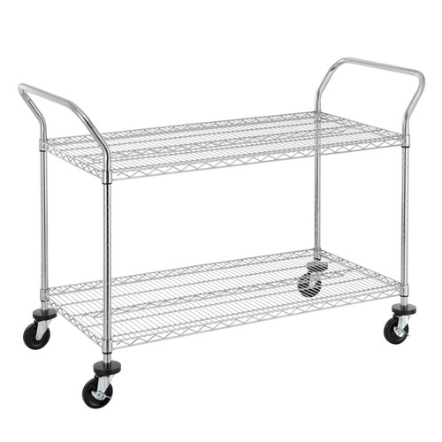 2 Tier Commercial Grade Rolling Cart Heavy Duty Utility Cart Carts with ...