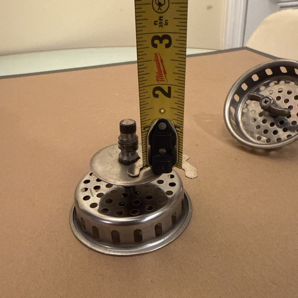 Stainless Steel Kitchen Sink Strainer Stopper Drain Basket SCREW Waste ...