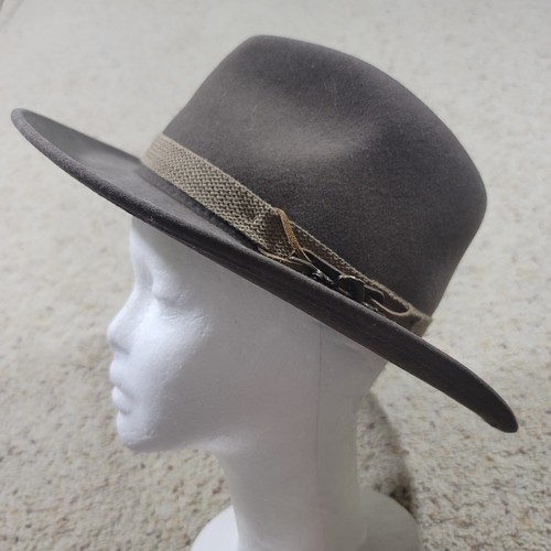 Dorfman Pacific Grey Brown Fly Fishing Fedora Large L | eBay