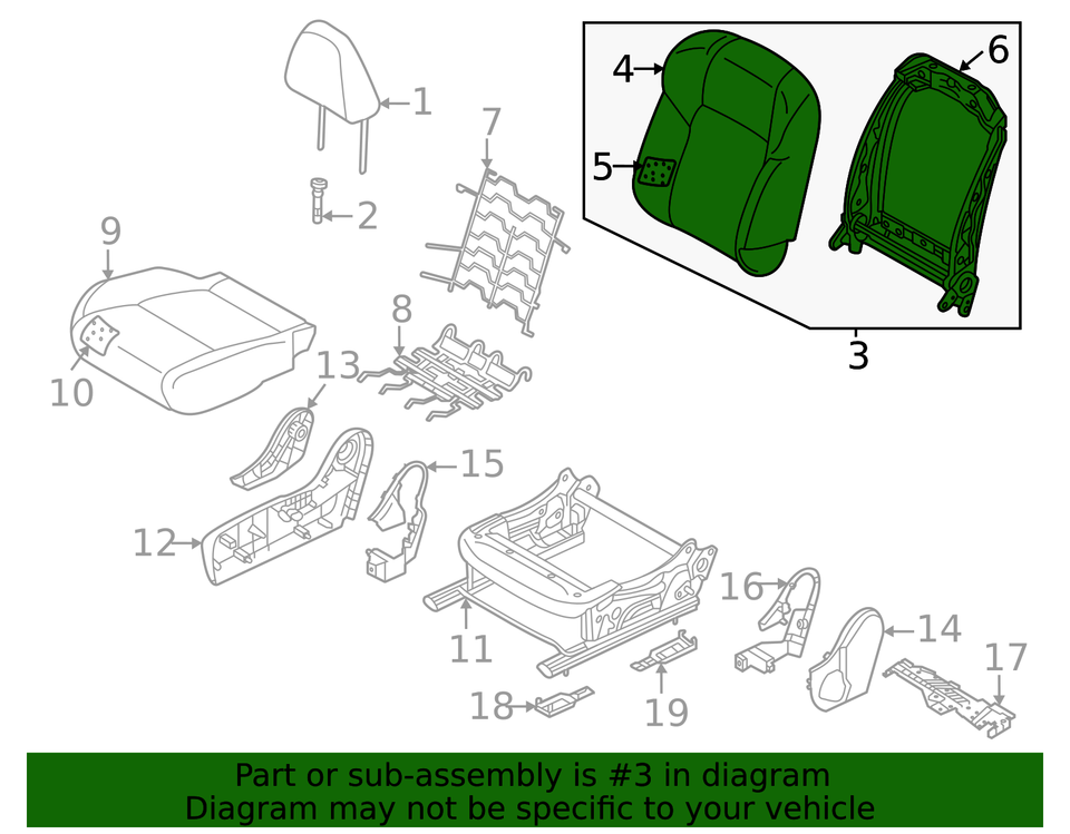 Genuine Nissan Seat Back Assembly 87600-6RA2A | eBay