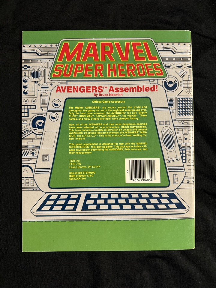 1984 TSR Marvel Super Heroes Avengers Assembled! | eBay