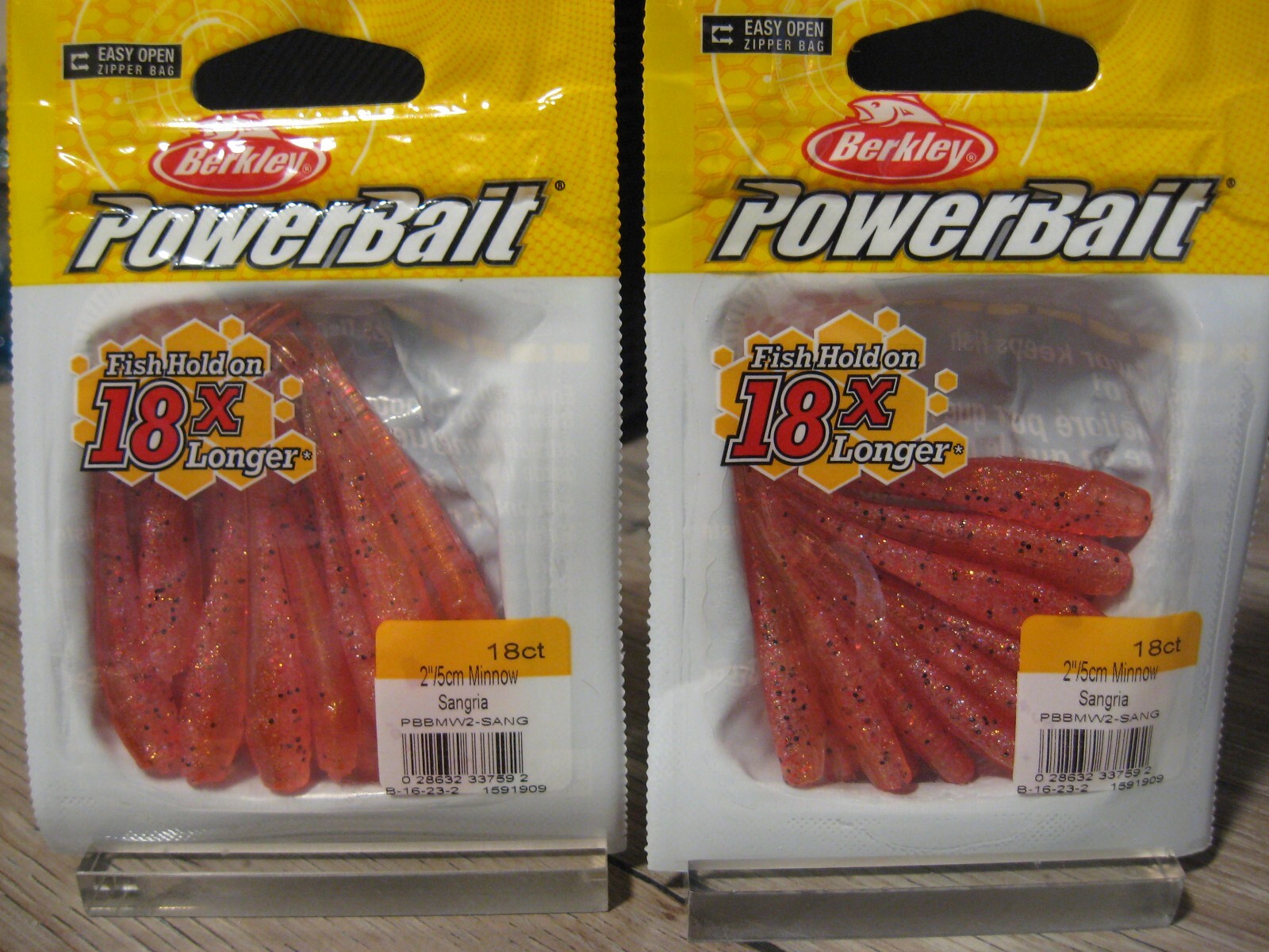 2 Packs Berkley Soft Fishing PowerBait - 2" Split Tail Minnow - Sangria ...