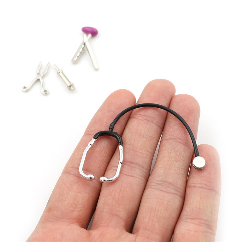5pcs/set Mini Medical Device Tool Dollhouse Auscultation Stethoscope ...