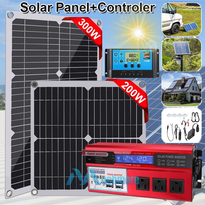 6000W Solar Panel Kit Solar Power Inverter Generator 100A Home 110V ...