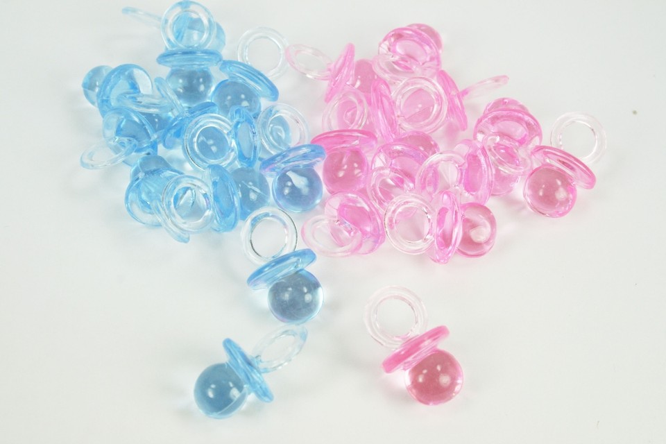 500 Mini Acrylic Pacifiers Baby Shower Favor 3/4" x 1/2" BULK BUY ...