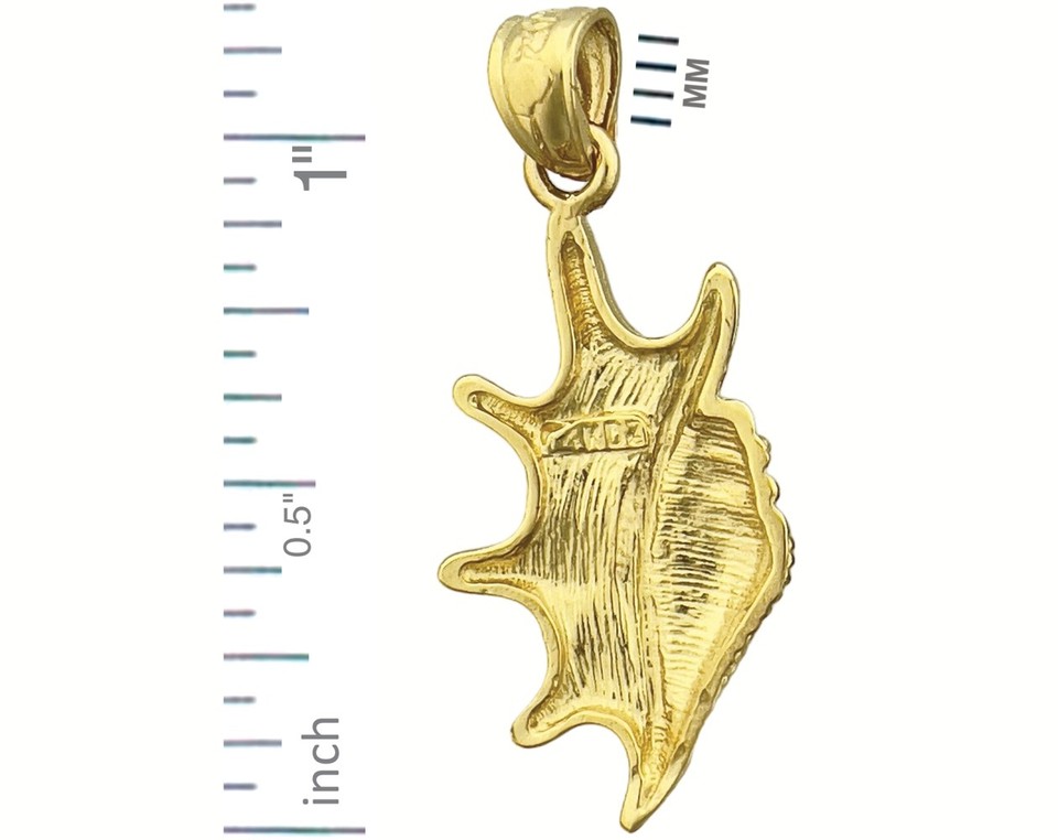 14K Gold Conch Gastropod Mollusk Shell Charm | eBay