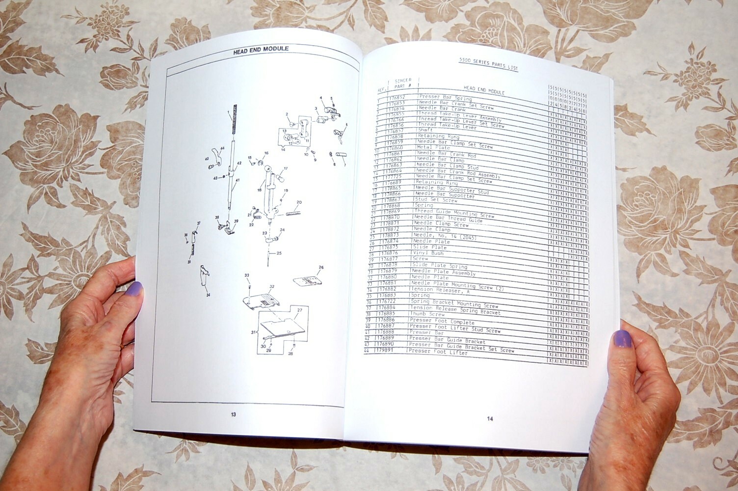 Parts Manual for Singer 5502 5504 5505 5508 5522 5524 5525 5528 Sewing ...