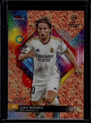2023-24 Topps Finest UEFA #103 Luka Modric Rose Gold Mini-Diamond #/50 ...