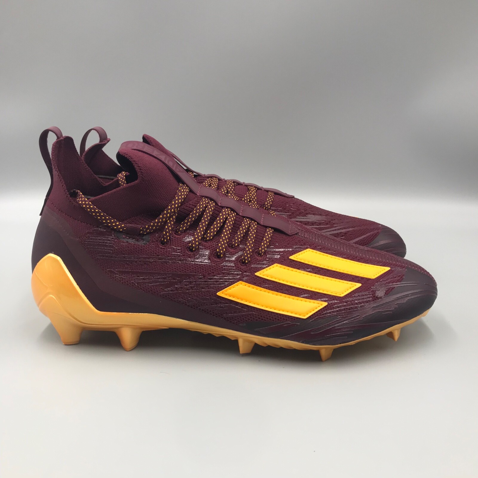 Adidas Men's Adizero Primeknit Maroon Gold Football Cleats Size 13 ...