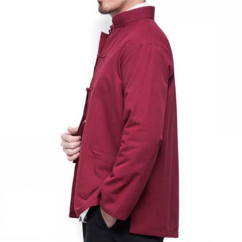 Men Kung Fu Coat Chinese Traditional Tai Chi Uniform Tang Suit Jacket ...