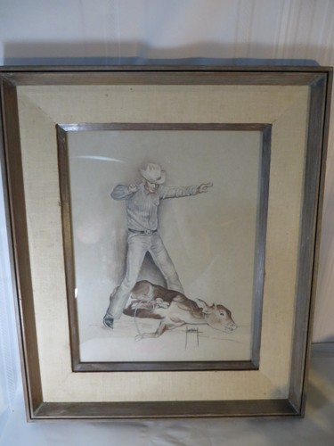 VINTAGE ORIGINAL JANE MABRY CHALK WESTERN FRAMED PAINTING | eBay