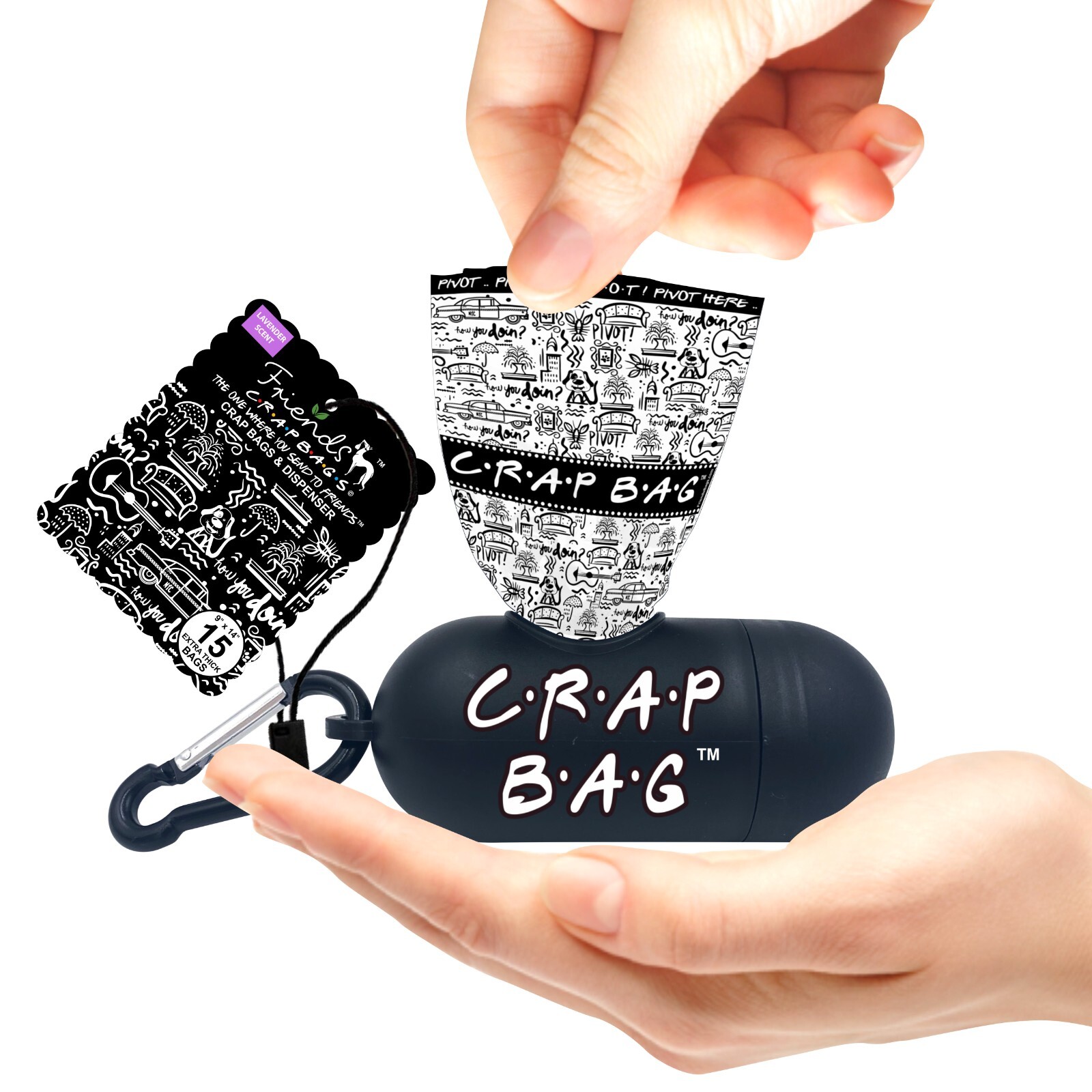 FRIENDS CRAP BAGS for Dogs Dispenser Pet Poop Bags - with 1 Roll 15 ...