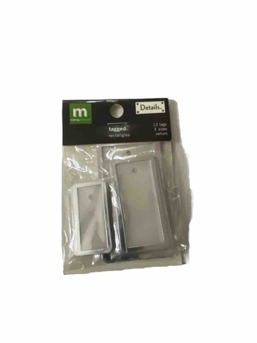 Making Memories 12 Rectangle Tags Metal Rimmed Label Holders Vellum 3 ...