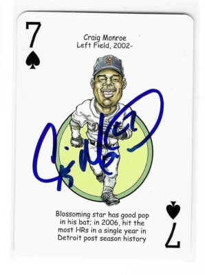 Craig Monroe Signed 2007 Playing Card #7 Detroit Tigers | eBay