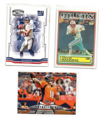 (LOT OF 3) ARCHIE, PEYTON & ELI MANNING NFL CARDS (FATHER/SON'S) SEE ...