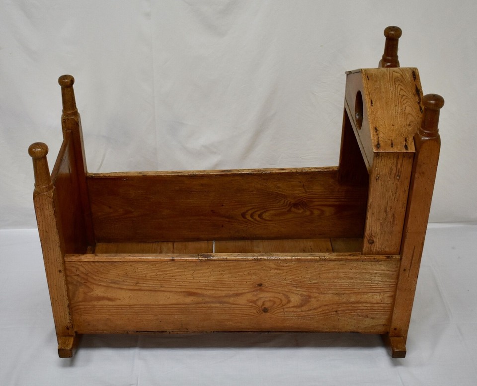 Antique Irish Pine and Oak Rocking Cradle | eBay