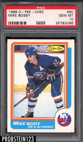1986 O-Pee-Chee OPC Hockey #90 Mike Bossy Islanders HOF PSA 10 GEM MINT ...