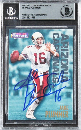 Cardinals Jake Plummer Signed 1997 Pro Line Memorabilia #1 RC Card BAS ...