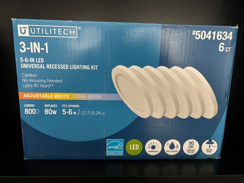 6" Utilitech LED Recessed Lighting Kit (6-Pack) 822985540766| eBay